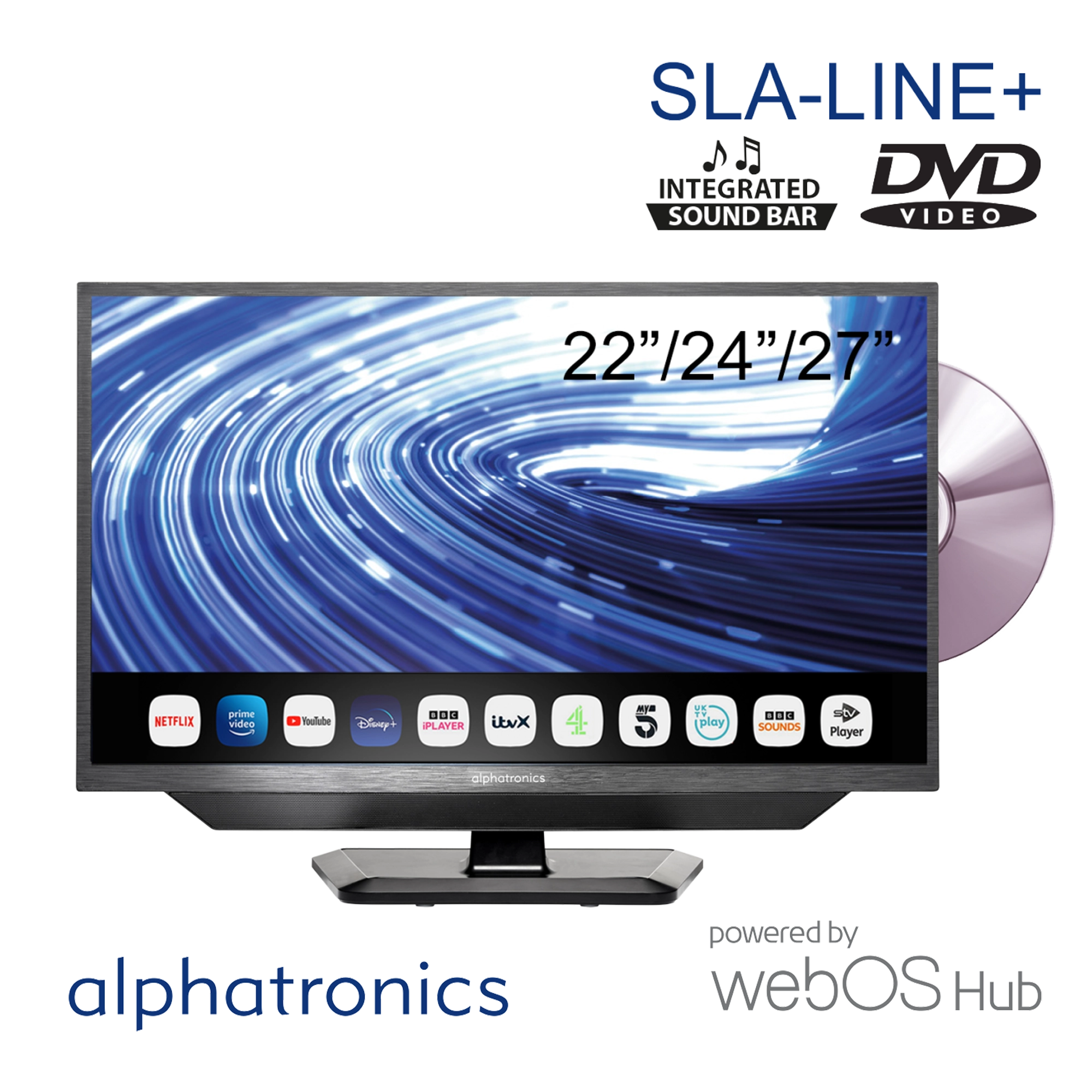 Alphatronics SLA-Line+ 24" 12/24V LED Smart TV